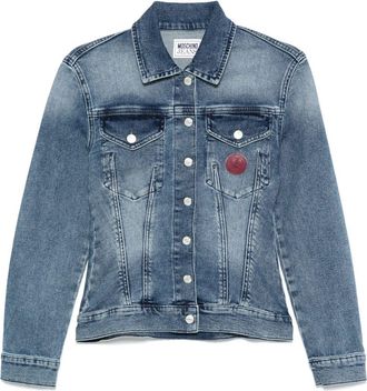 Moschino Jeansjacke mit Logo-Patch - Blau