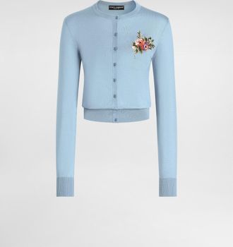 Dolce & Gabbana Silk Cardigan With Buttons - Frau Strickwaren Azure 46