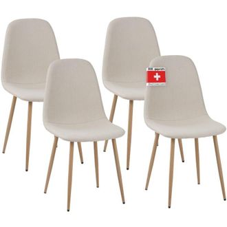 Albatros-Moebel Esszimmerst&uuml;hle 4er Set fano beige- Komfortabler Polsterstuhl f&uuml;r Modernes und Stilvolles Design am Esstisch - K&uuml;chenstuhl oder Stuhl Esszimmer mit