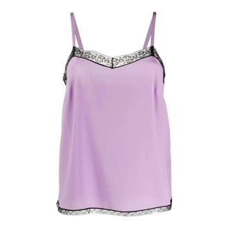 Zadig&Voltaire Seidentop mit Spitzenverzierung - - Tops - Damen - Lila - S