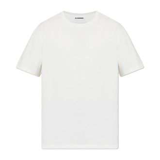 Jil Sander Homme, Tops, Blanc, Taille: L T-shirt avec logo