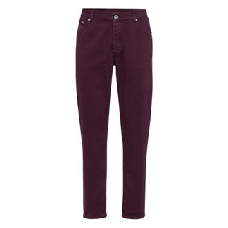Brunello Cucinelli Bordeaux Baumwollhose - - Jeans - Herren - Rot - 3XL