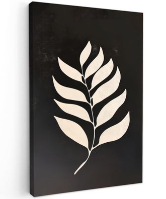 MuchoWow &copy; Wandbilder 40x60 cm Schlafzimmer Home Deko Wohnung Bild Wohnzimmer Fotoleinwand Wand Bilder Leinwand Wall Decor Blatt - Wei&szlig; - Minimalistisch