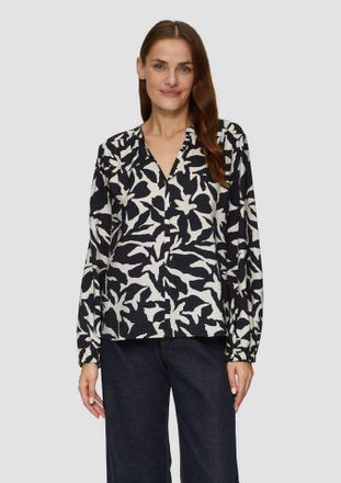 s.Oliver Langarmbluse Bluse Strukturierte Viskose-Bluse mit All-over-Print