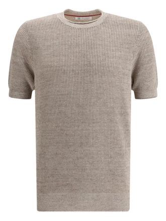 Brunello Cucinelli t-shirt en maille &agrave; manches courtes - Tons neutres