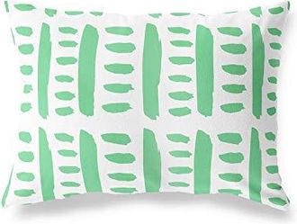 Bonamaison Le Jardin du Lin Kissen Zierkissenbezug Benzin Grün-Weiß Kissenbezug, Weich Bequem, Für Zuhause Autos Büro Sofa Wohnzimmer Couch Schlafzimmer Dekor, 3