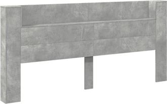 vidaXL Armoire t&ecirc;te de lit avec led gris b&eacute;ton 220x16,5x103,5 cm - Vidaxl