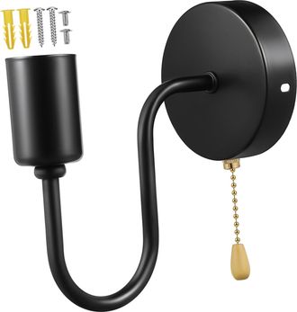 OSALADI Vintage Wandleuchte Mit Zugschnur-schalter Eisen Wandlampe Retro Design Au&szlig;enbeleuchtung F&uuml;r Haus Und Balkon Kompatibel Mit Gl&uuml;hbirnen Langlebig Und E