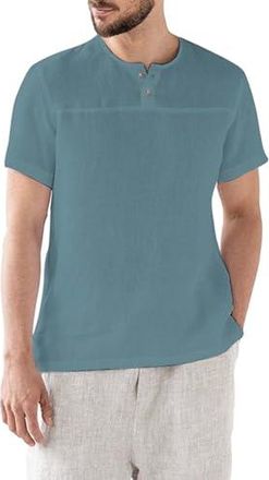 Generic Chemises pour hommes adultes T-shirt de sport décontracté boutonné col en V manches courtes T-shirts légers et respirants pour le sport, la course à p