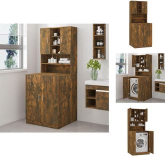vidaXL Zubehör für Waschmaschinen und Wäschetrockner - Living Waschmaschinenschrank Räuchereiche Holzwerkstoff