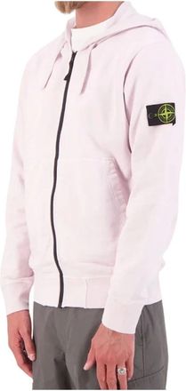 Stone Island Homme, Sweatshirts et sweats &agrave; capuche, Rose, Taille: XL SweaT-shirt zipp&eacute; &agrave; capuche coupe classique