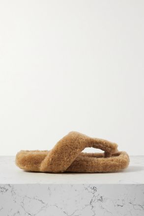 Loewe Zehensandalen Aus Shearling - Neutral