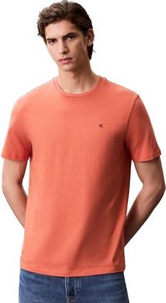 Calvin Klein T-Shirt Manches Courtes Homme Smooth Solid Tee avec Col Ras-du-Cou, Orange (Mecca Orange), L