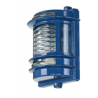 Licht-Erlebnisse Applique massive ext&eacute;rieure IP64 en laiton verre h : 22 cm en bleu E27 Lampe murale maison entr&eacute;e balcon