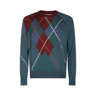 Vivienne Westwood Argyle Pullover - - Knitwear - Herren - Blau - L