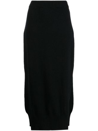 Barrie jupe en maille à taille haute - Noir