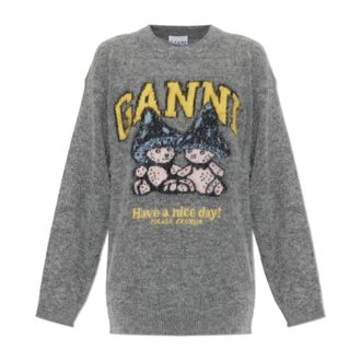 Ganni Damen, Strickwaren, Grau, LGr&ouml;&szlig;e