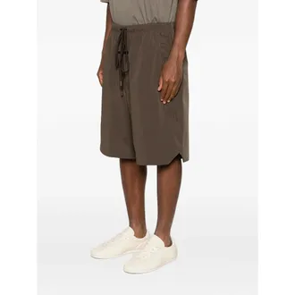Fear of God Curved-Hem Track Shorts Jogger Shorts - Brown