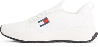 Tommy Jeans Herren Runner Sneaker Kntitted Low Top, Weiß (Ecru), 45
