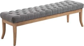 Clp Banquette Ramses en Tissu I Assise avec Coutures Décoratives Banc Design pour Cuisine ou Couloir I Pieds en Bois Antique Clair I Couleur:, Couleur:Gri