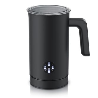 Arendo Milchaufsch&auml;umer elektrisch 4 in 1 - Doppelwandgeh&auml;use - 4 Programme - heiss und kalt aufsch&auml;umen - cremiger fester Schaum - 150-300 ml - Antihaftbesc