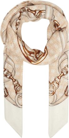 Guess Tuch Noelle Printed Kefiah Scarf 130X130 Ivory creme