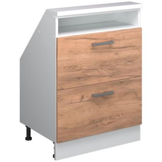 Vicco Dachschr&auml;genschrank Rion, Wei&szlig;/Goldkraft Eiche, mit 2 Schubladen, Vicco