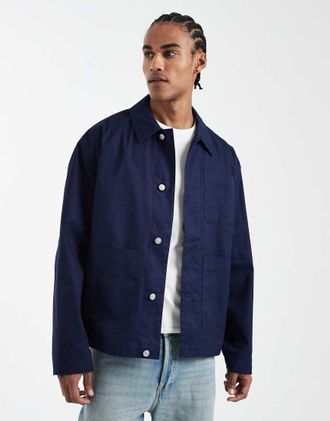 Asos Veste de travail oversize - Bleu marine