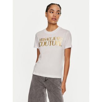 Versace Jeans Couture T-Shirt 77HAHT01 CJ00T Weiß Regular Fit