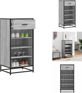 vidaXL Vidaxl - Schuhregal Grau Sonoma 48x38x97,5 cm Holzwerkstoff - Schuhregal - Schuhregale - Schuhschrank - Schuhe Aufbewahrung