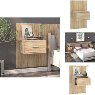 vidaXL Table de chevet murale Chêne sonoma - Table De Chevet Murale - Meuble De Chambre - Armoire De Chevet - Étagère Murale - Rangement Mural