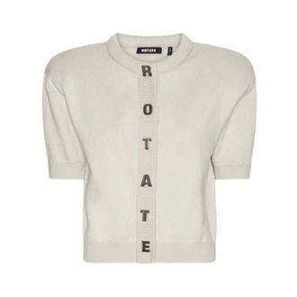 Rotate Firm Knit Ss Cardigan - - Knitwear - Damen - Grau - XL