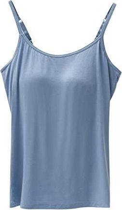 Generic Débardeur à bretelles sans manches pour femme - Débardeurs amples et légers - Couleur unie - Col carré - Confortable - Bretelles spaghetti réglables -