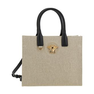Versace Beige Tote Bag mit Logo-Detail - - Bags - Damen - Beige - ONE SIZE