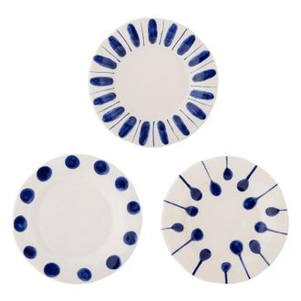 Bloomingville Assiettes &agrave; dessert Linora - Set de 3 Bloomingville