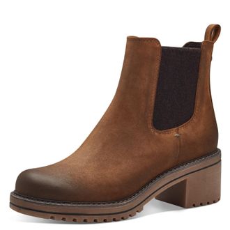 Marco Tozzi Damen Chelsea Boots Vegan mit Blockabsatz, Braun (Nut Comb), 38 EU