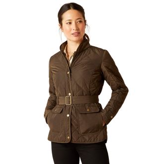 Ariat Womens Woodside Quilted Insulated Jacket Long Sleeve in Earth, Size X-Large, by Ariat