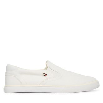 Tommy Hilfiger Sneakers aus Stoff Tommy Hilfiger Th Low Profile Slip On FW0FW09103 Wei&szlig;