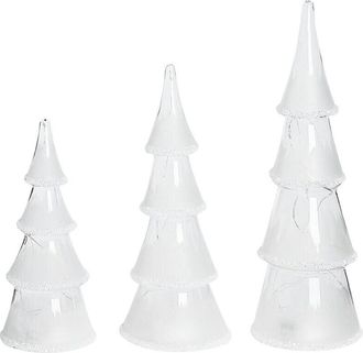 Beliani 3 Statuettes Déco Lumineuses avec Éclairage led Intégré en Forme de Sapins de Noël Idée Cadeau et Accessoire Idéal pour Décorer votre Maison Beliani