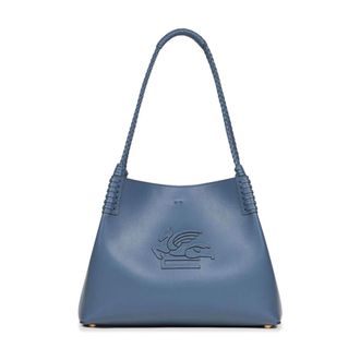 Etro Femme, Sacs, Bleu, Taille: ONE Size Sac Shopper en Cuir avec P&eacute;gase