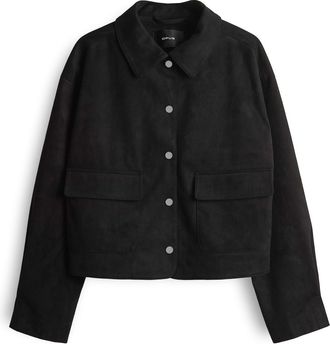 OPUS Damen Jacke | JELIS Regular Kurzjacke in Wildlederoptik Black, 36