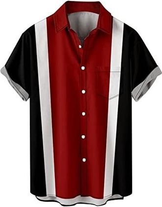 Generic Chemise hawa&iuml;enne amusante &agrave; manches courtes pour homme, chemise de croisi&egrave;re, palmier hawa&iuml;en, cara&iuml;bes, d&eacute;contract&eacute;, floral, tropical, &eacute;t&eacute;, cubain, 