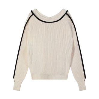 Patrizia Pepe Maglia fluida in misto lana - - Knitwear - Damen - Wei&szlig; - XS