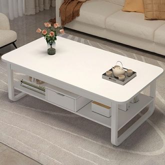 Generic Rechteckiger Couchtisch, Couchtisch mit Schubladen und Stauraum, for Wohnzimmer, Balkon, Büro, Empfangsraum, Einzelwohnung