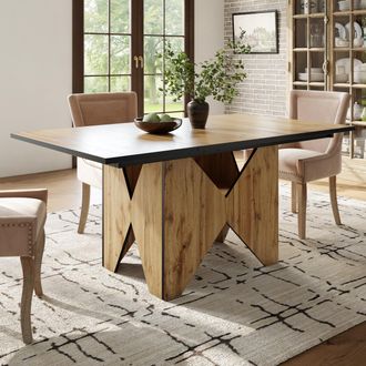 Generic Rechteckiger Esstisch 138.5 * 80 * 75cm f&uuml;r 4-6 Personen K&uuml;chentisch f&uuml;r Wohnzimmer Esszimmer Fr&uuml;hst&uuml;ckstisch Nicht abnehmbar Bistrotisch aus Holz Bra