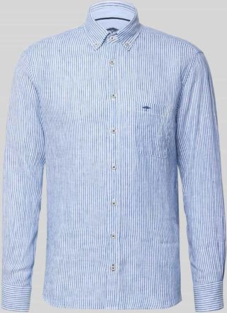 Fynch-Hatton Slim Fit Leinenhemd mit Button-Down-Kragen