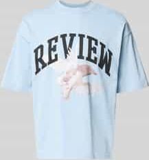 Review T-Shirt mit Logo- und Motiv-Print