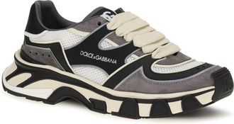 Dolce & Gabbana Mens Sneakers With Mesh Details Bianco-Nero Bianco/nero