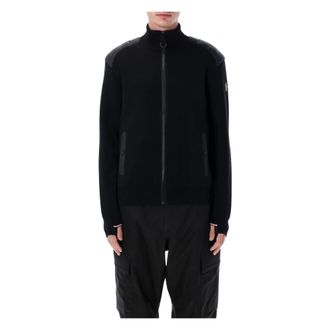 Moncler Homme, Sweatshirts et sweats &agrave; capuche, Noir, Taille: L Cardigan en laine rembourr&eacute; avec fermeture &eacute;clair