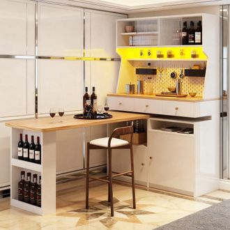 Generic K&uuml;chenschrank 137x45x178 cm in wei&szlig; - Mit 2 T&uuml;ren & 3 Schubladen - Vielseitig einsetzbar als Buffet, Snackschrank & Schreibtisch